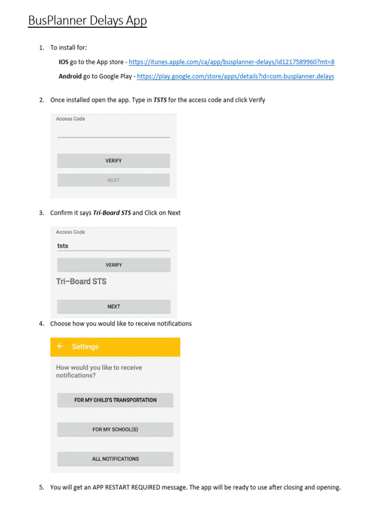 BusPlanner Delays App How To Download 1 | PDF