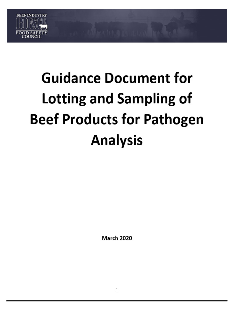 Sampling Lotting and Sample Analysis Guidance Final 2020 | PDF