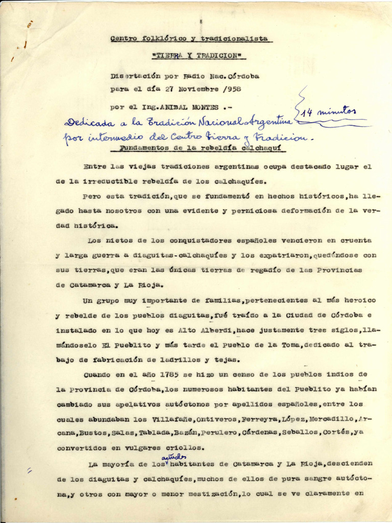 Fundamentos de La Rebeldia Calchaqui | PDF