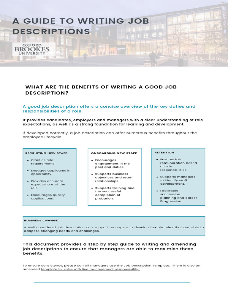 Writing Job Descriptions | PDF | Employee Retention | Business