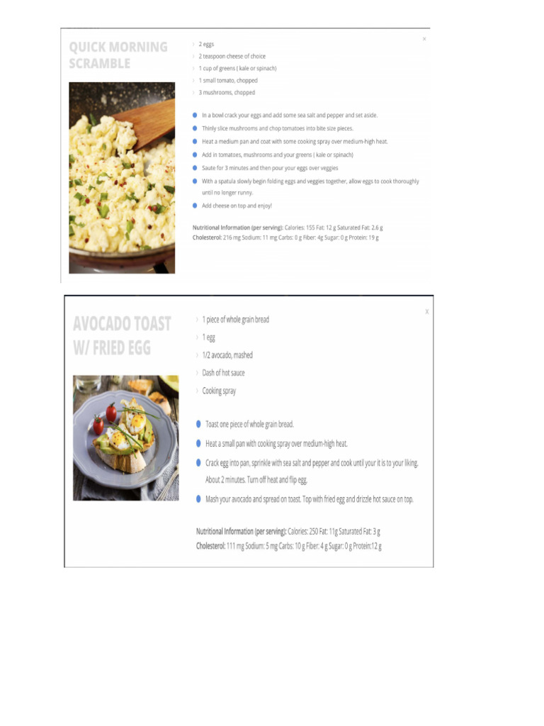 Breakfast Options | PDF