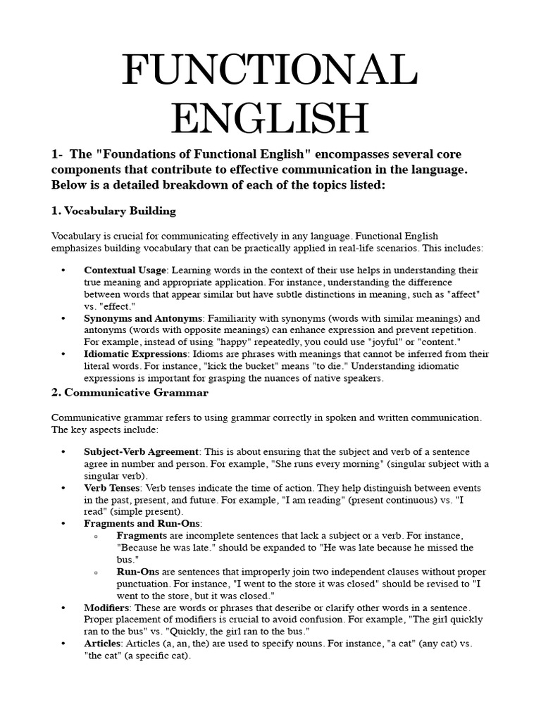 Functional English | PDF