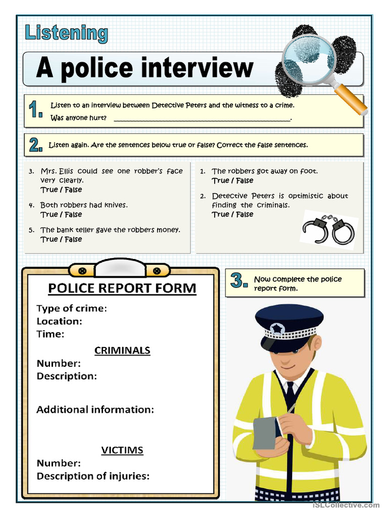 Hodina - Listening A Police Interview | PDF