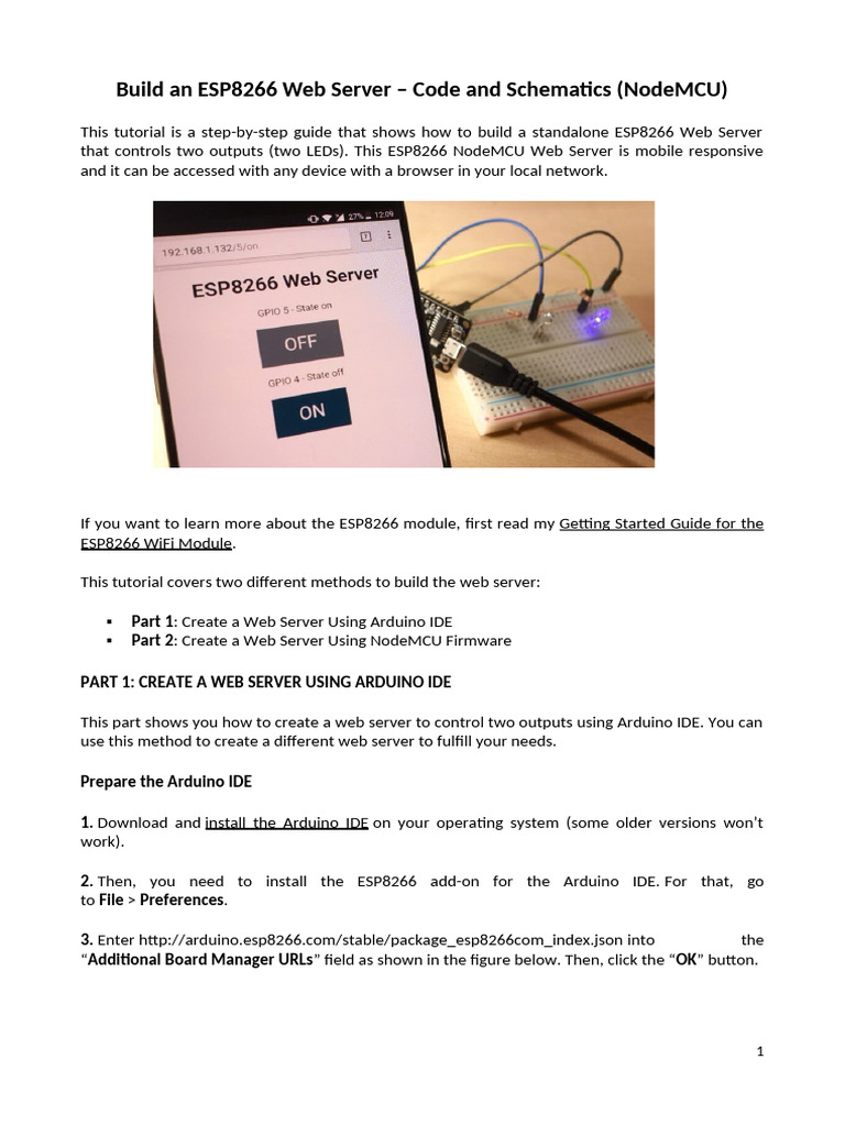 Build An ESP8266 Web Server | PDF