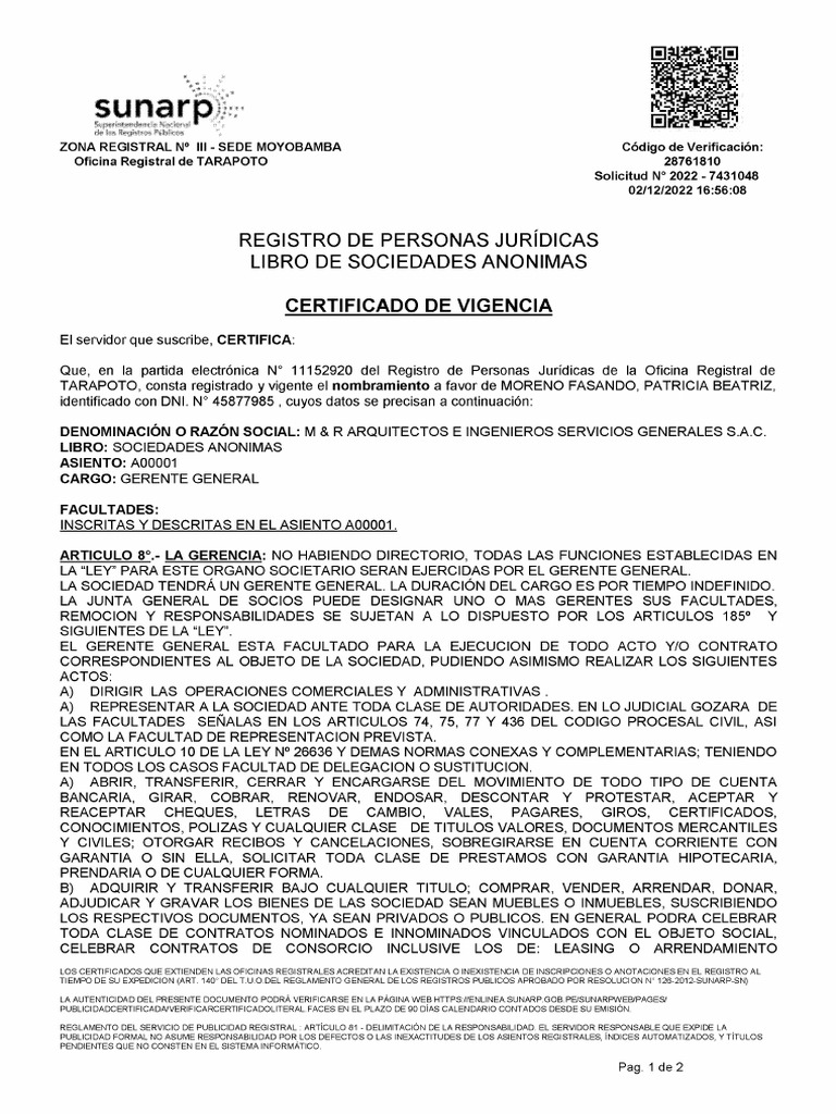 Vigencia de Poder 05-12-22 | PDF