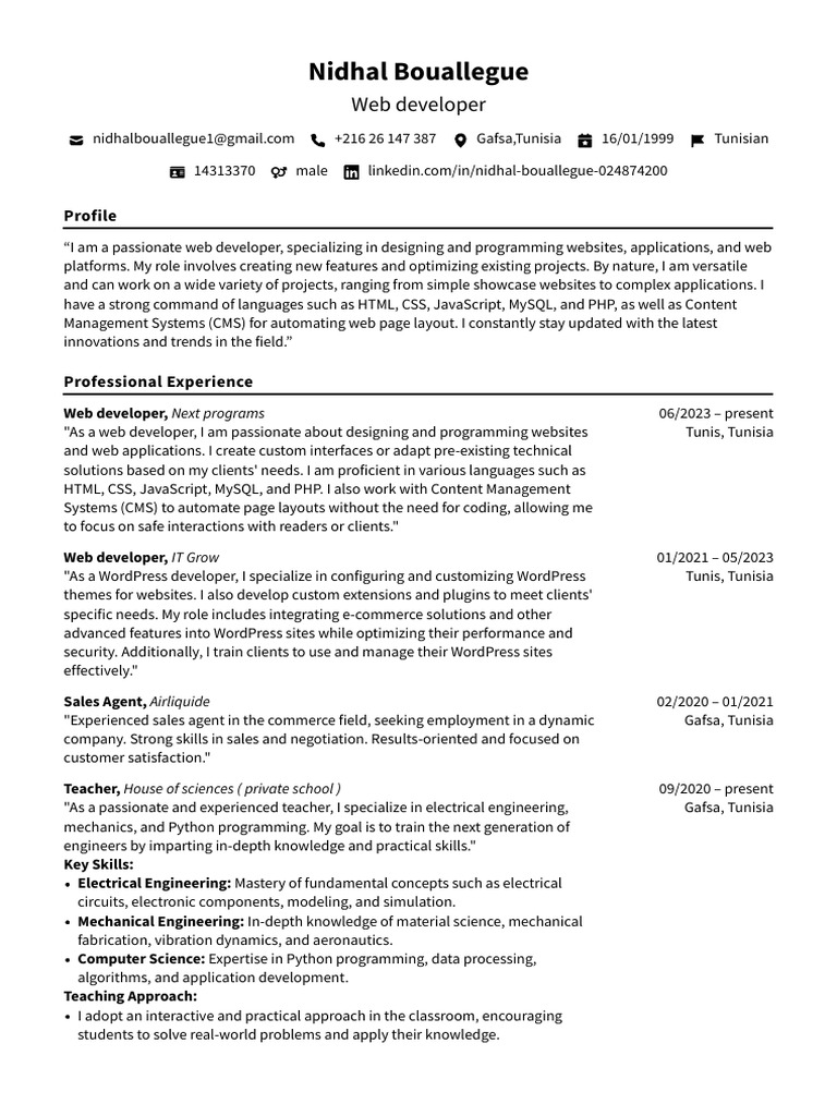 Resume 2 | PDF