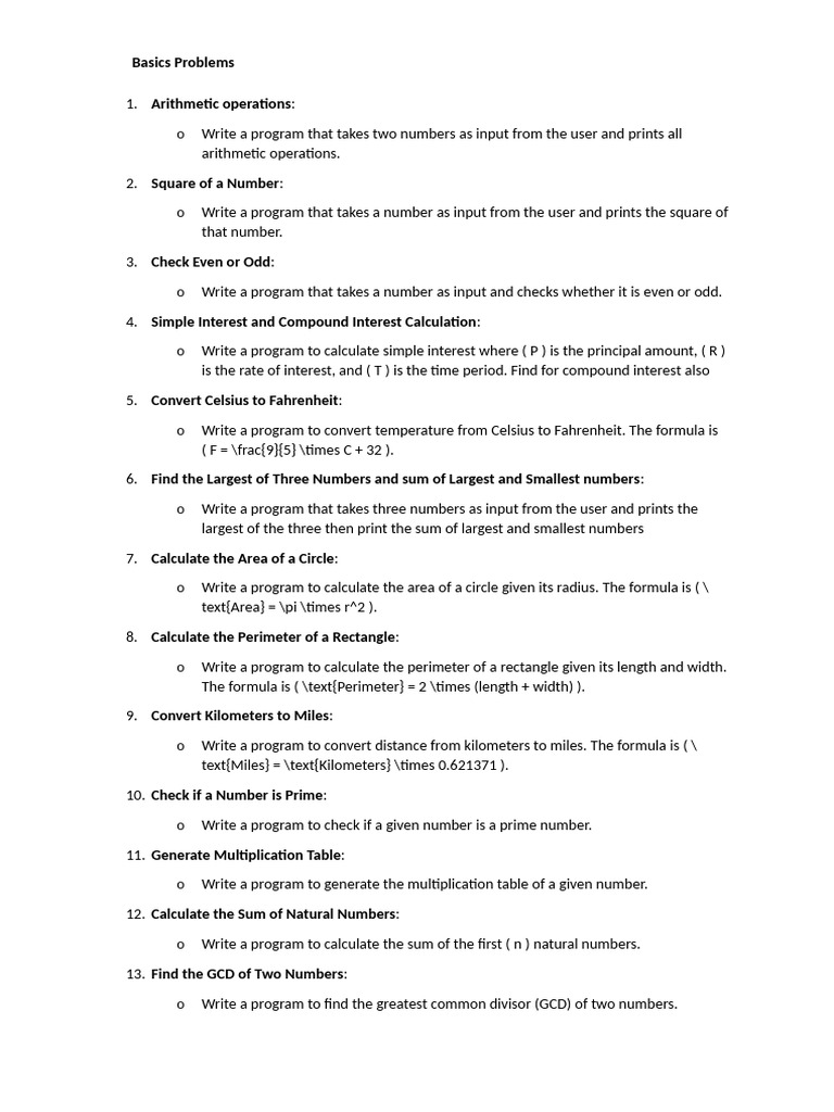 Python Problems Pdf