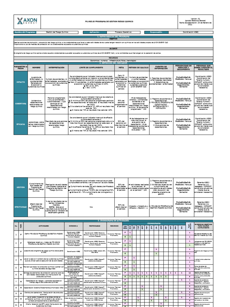 PG.HSE.03 PROGRAMAS DE GESTION 2024 | PDF