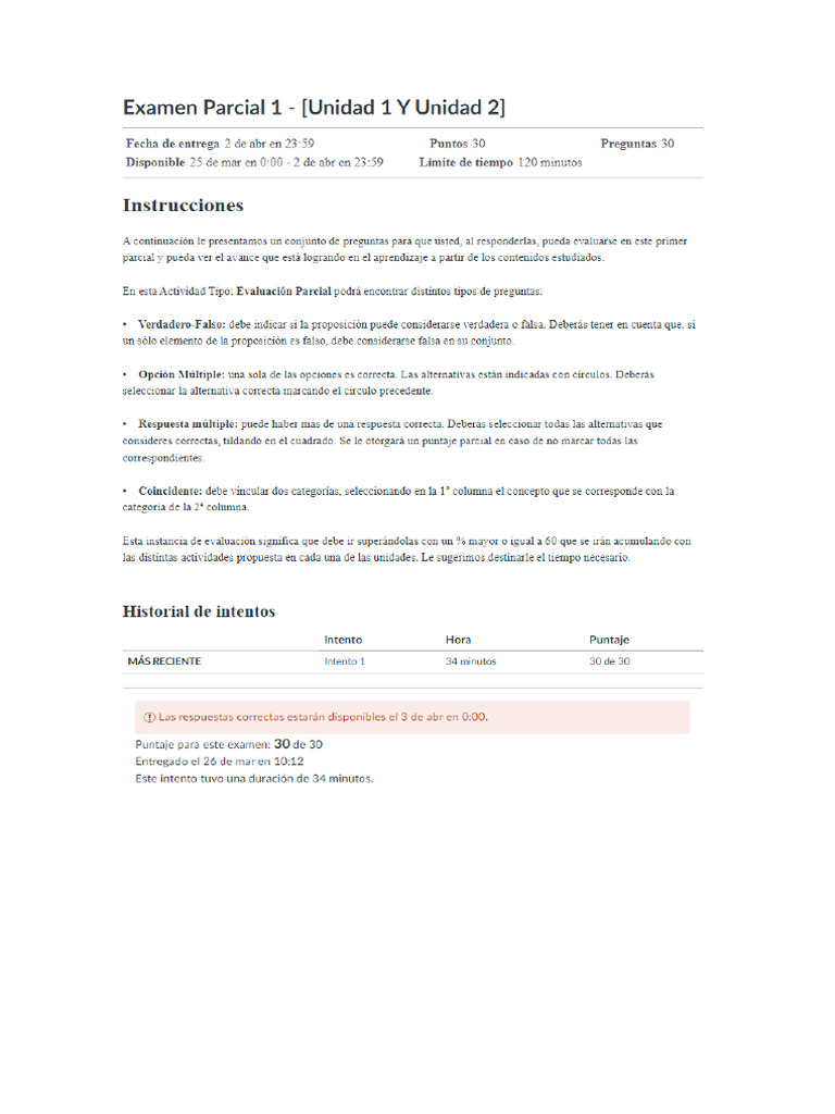 Examen Parcial 1 - (Unidad 1 y Unidad 2) OPTATIVO 1 (JAVA) | PDF