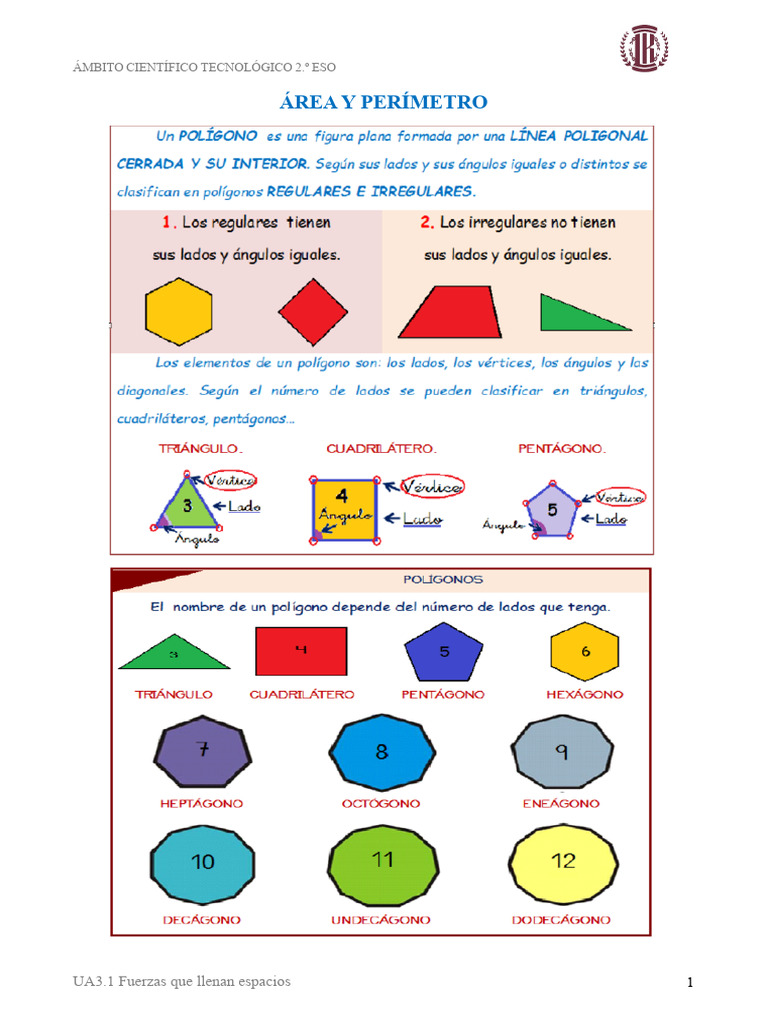 GeometriÌ A. AÌ Reas, Periì Metros, Aì Ngulos y Triaì Ngulos | PDF