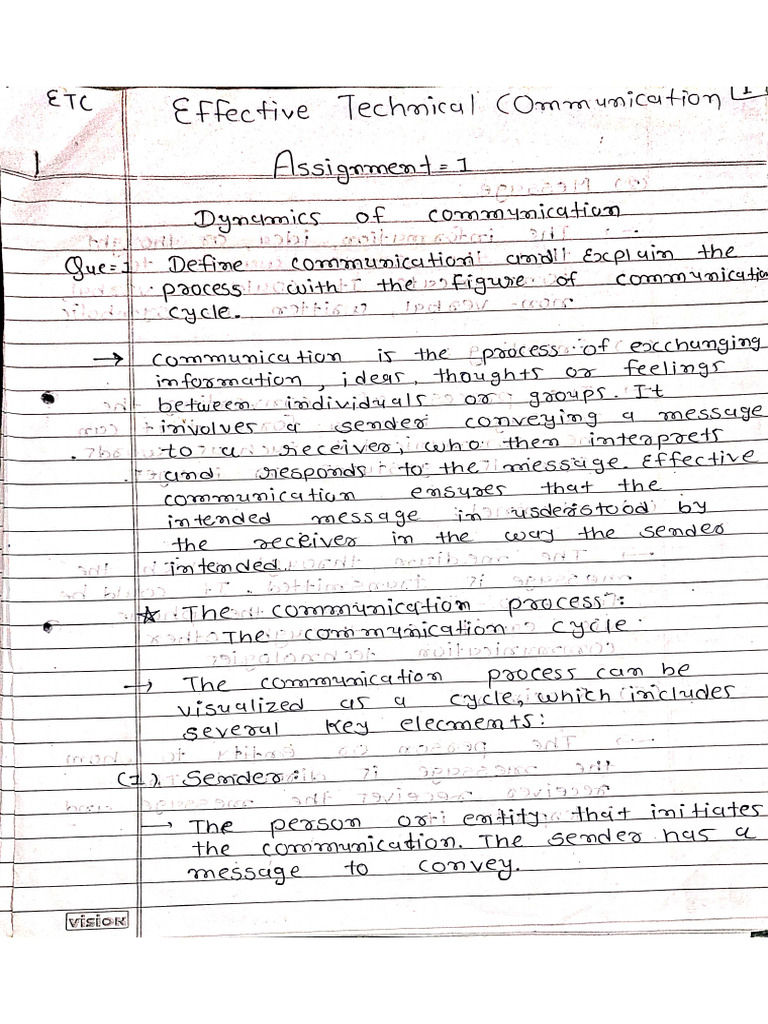 Class Notes-Assignments - Effective Technical Communication | PDF