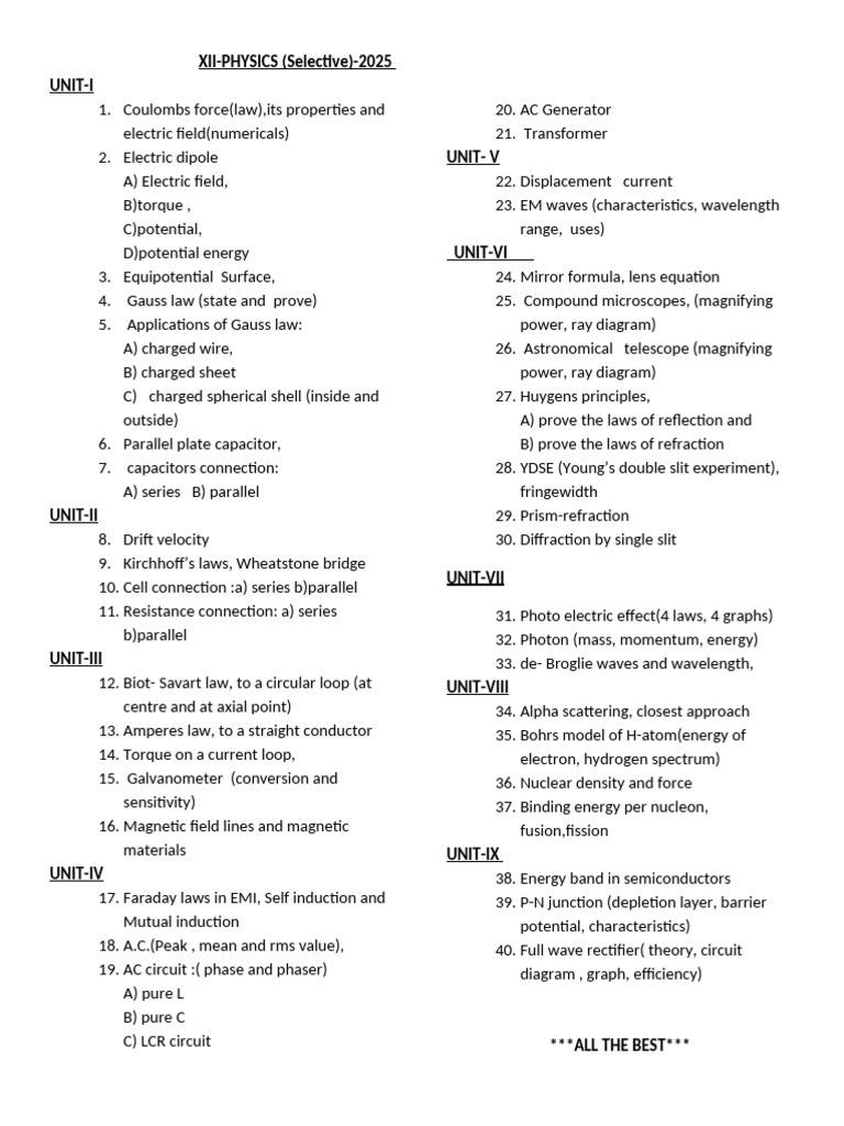 Physics 12 VSQ | PDF