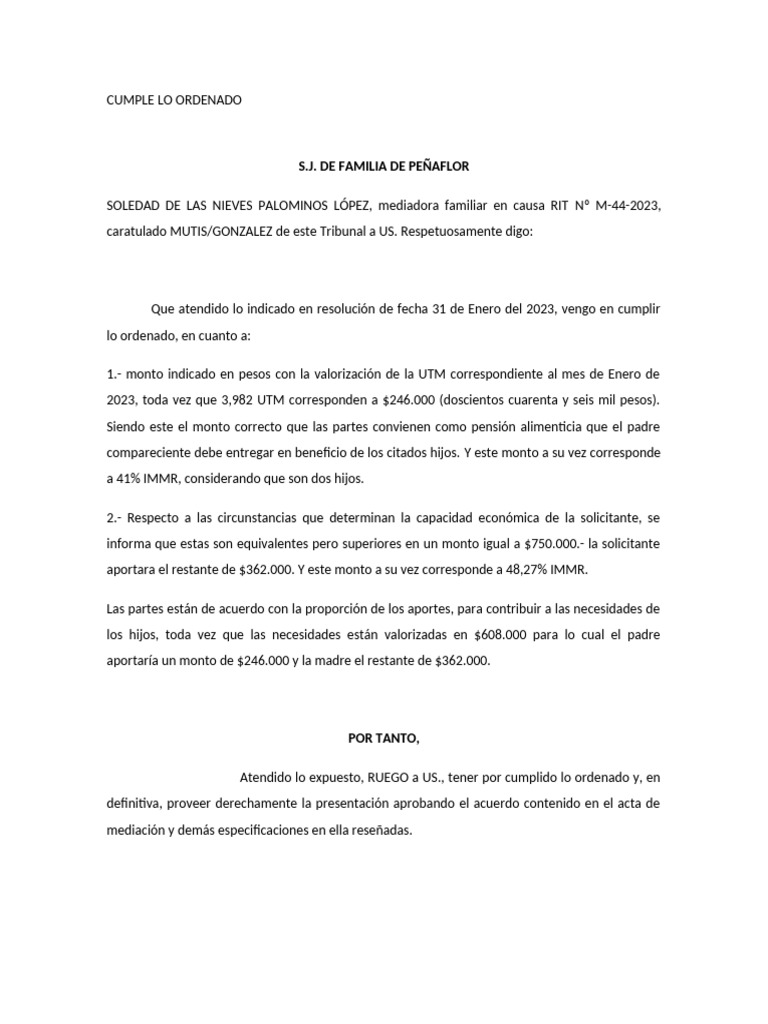 Cumple Lo Ordenado | PDF