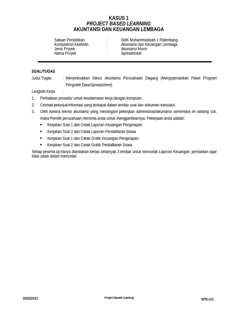 KASUS PBL (Excel) 1 | PDF