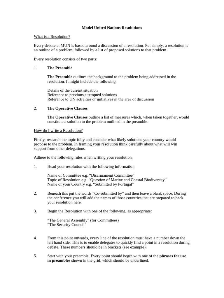 Guide to Writing Resolutions | PDF