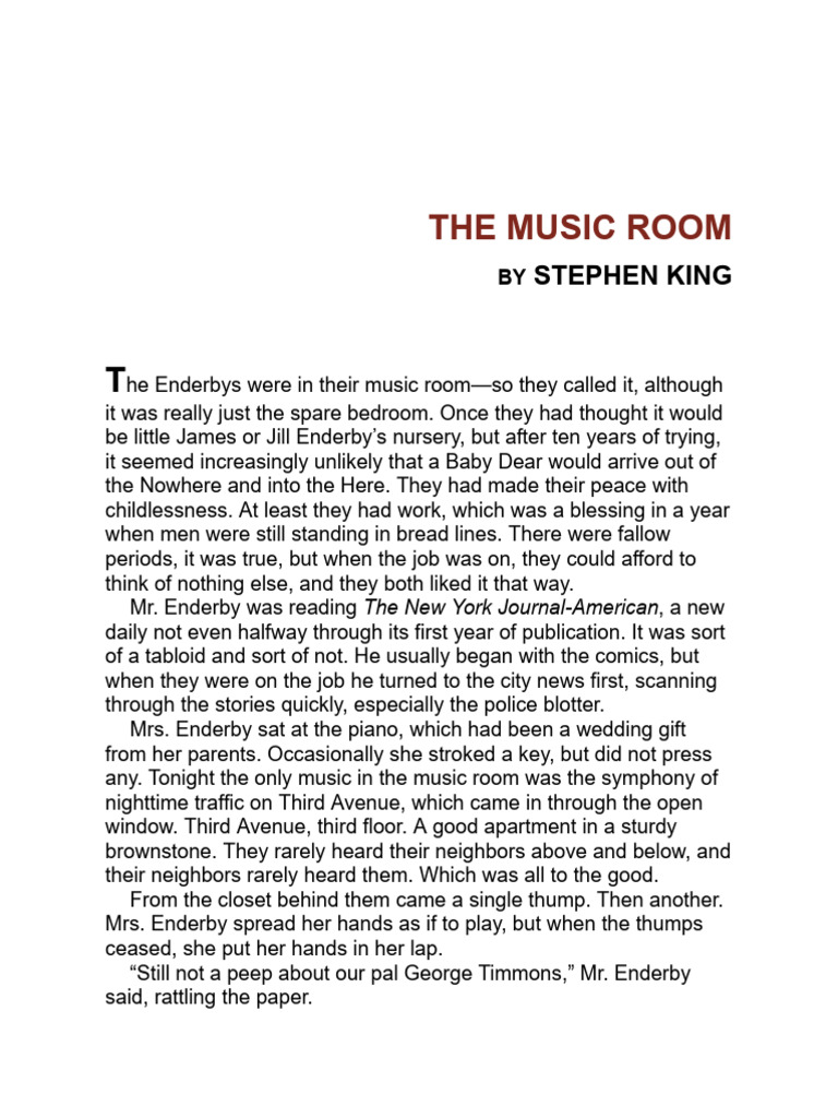 Stephen King The Music Room | PDF