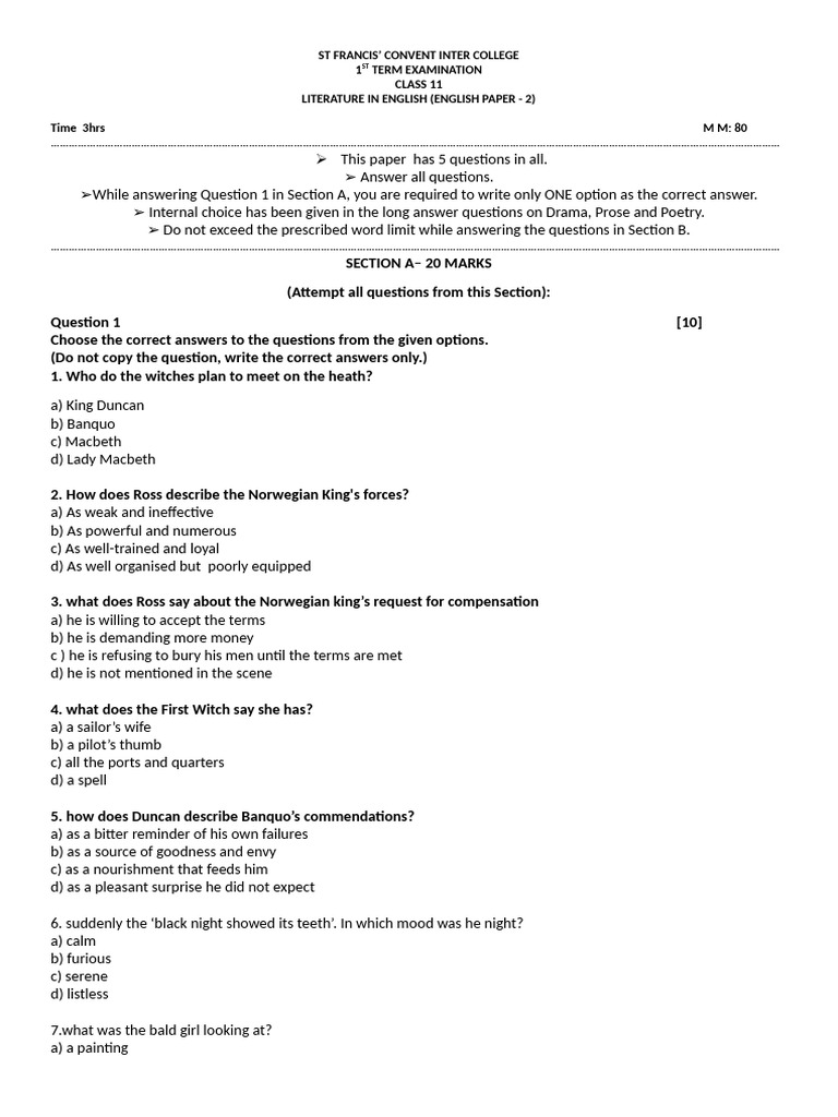 11 Eng Lit Revised Version | PDF