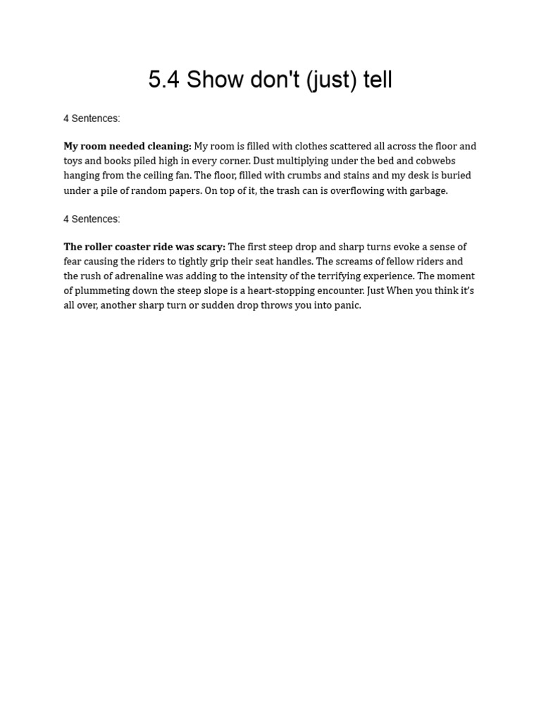 5.4 Show Don't (Just) Tell | PDF