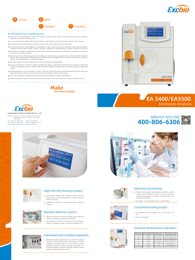 Brochure-Electrolyte Analyzer Series | PDF | Calibration | Technology & Engineering