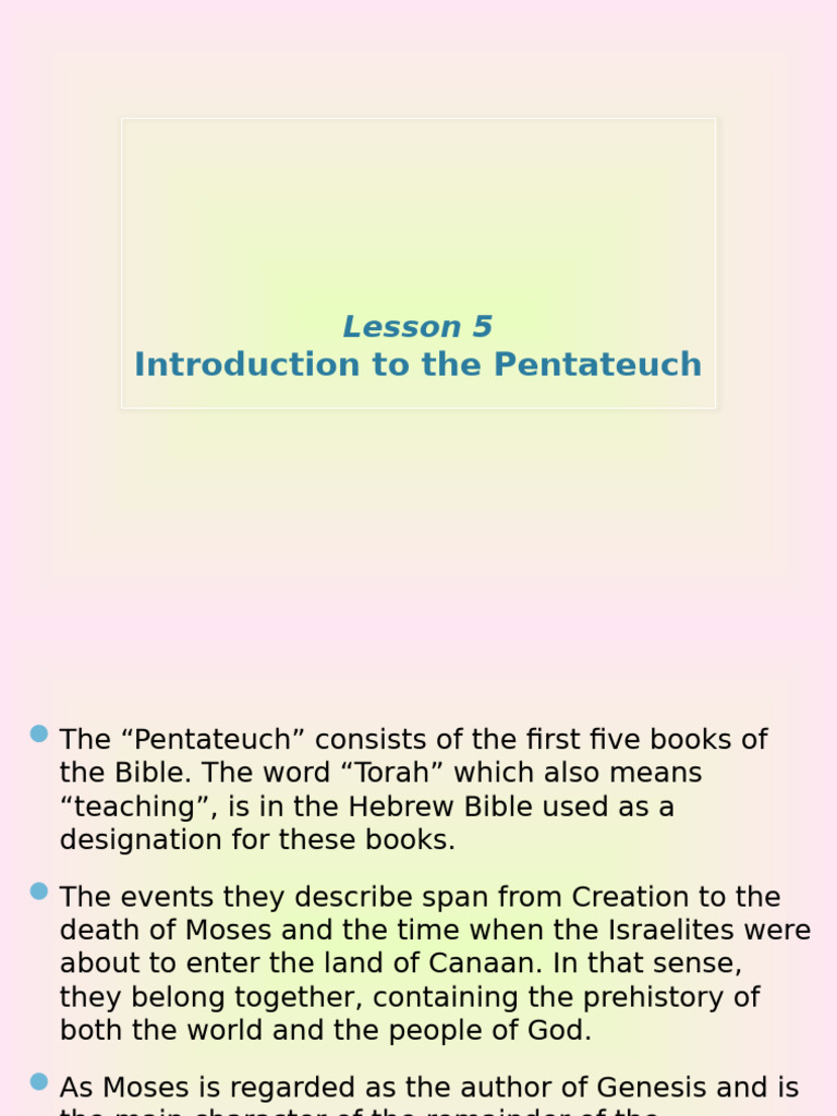 Unit 5 Relb 210. Pentateuch | PDF