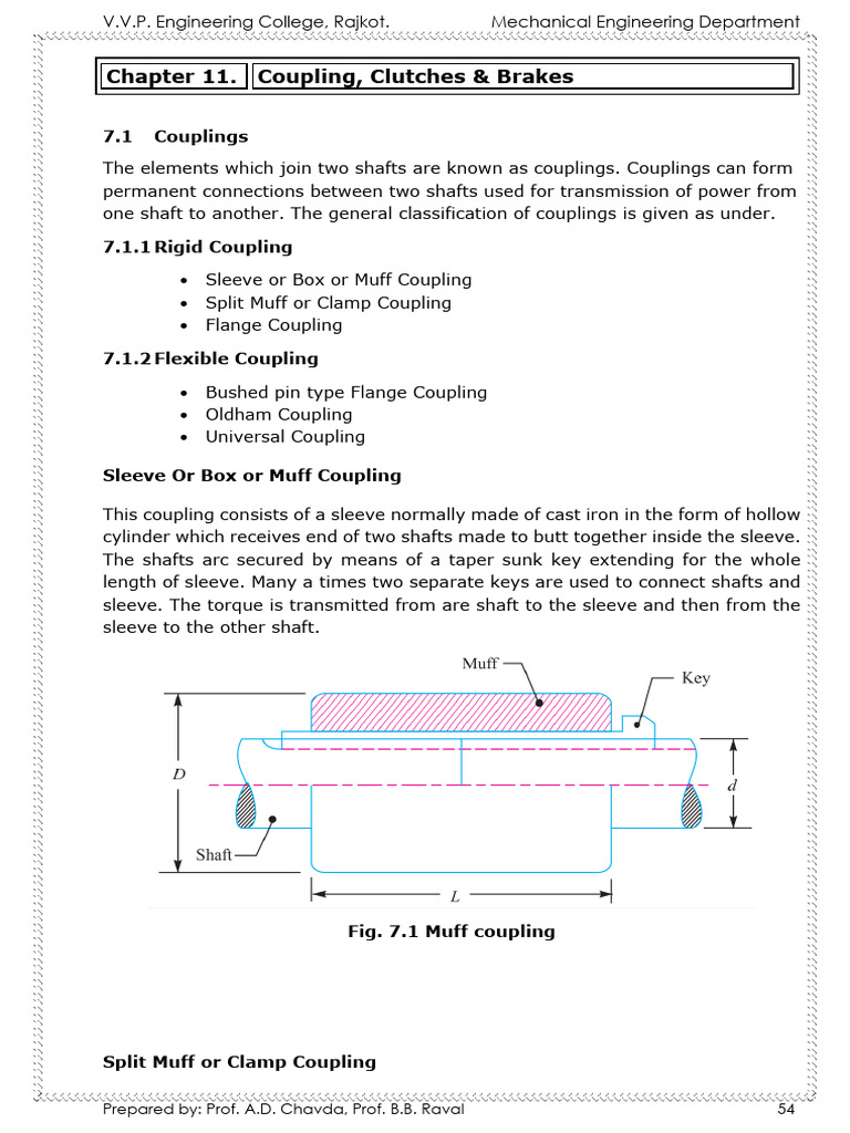 Chapter 11 Coupling, Clutches & Brakes | PDF