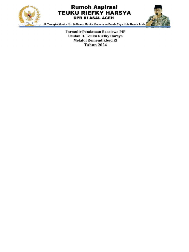 Muhammad Rafa Formulir Pip TRH 2024 | PDF