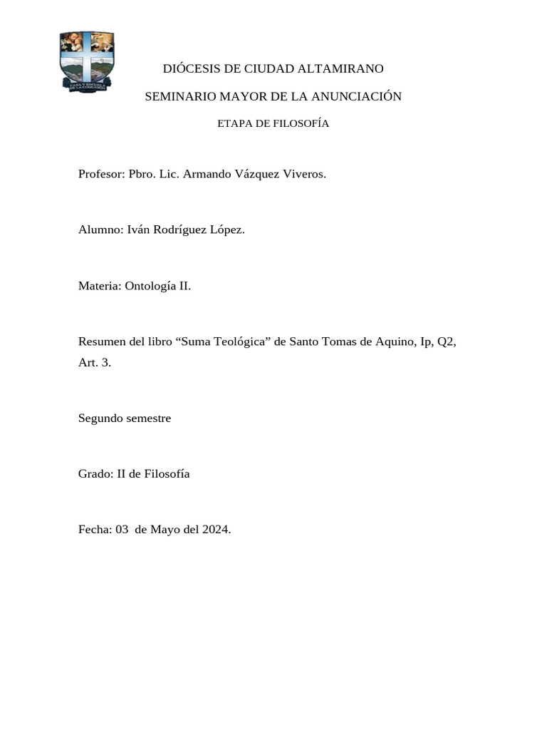 RESUMEN DE LAS CINCO VIAS | PDF