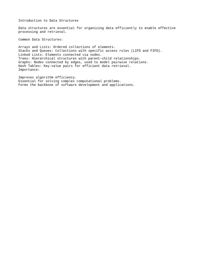 Introduction To Data Structures | PDF Introduction To Data Structures | PDF