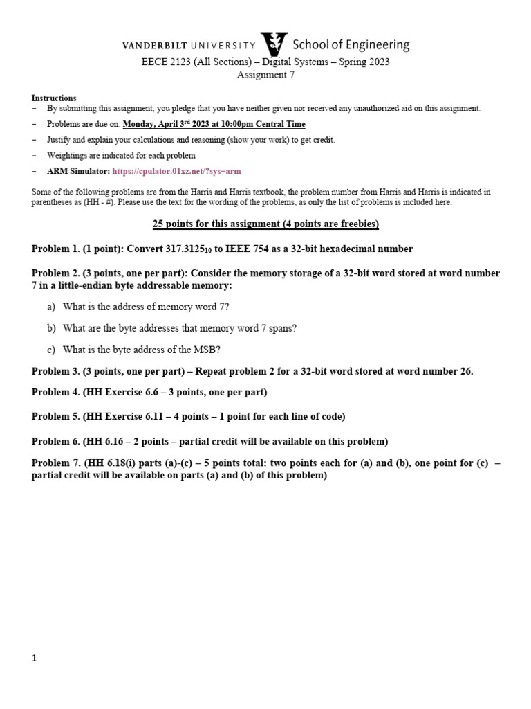 EECE2123 hw07 Spr23 | PDF