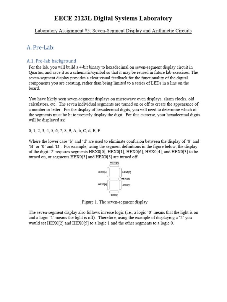 Lab05 EECE2123 SevenSeg | PDF | Computer Engineering | Electronic Engineering