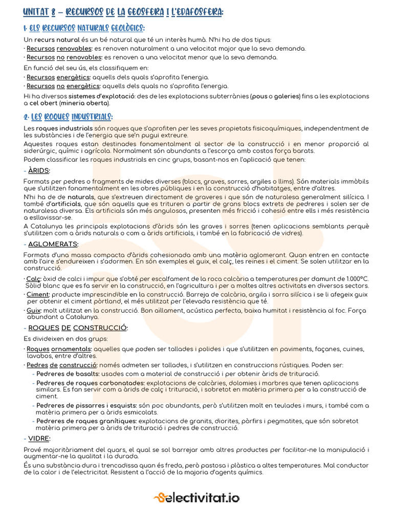 Unitat 8 Riscos de La Geosfera I L - Edafosfera | PDF