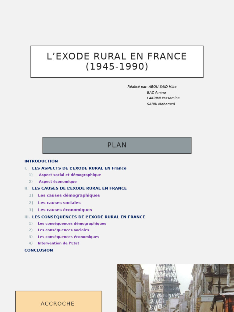 L'EXODE RURAL | PDF