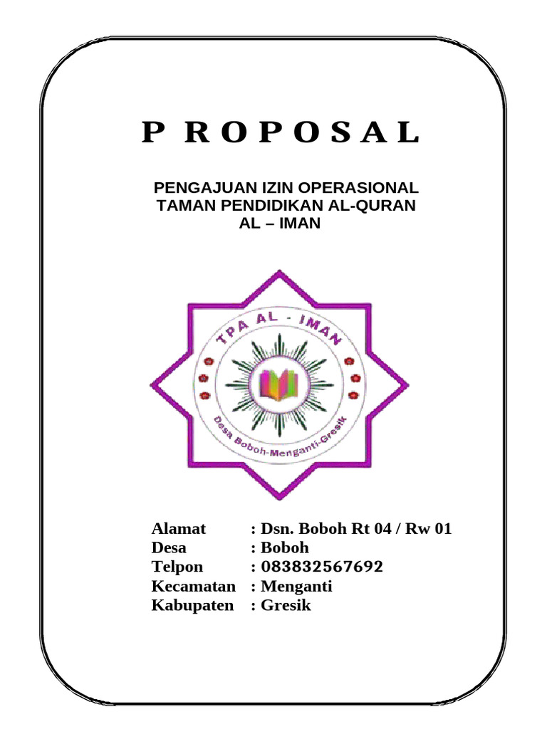 Proposal Pengajuan Ijin TPQ | PDF