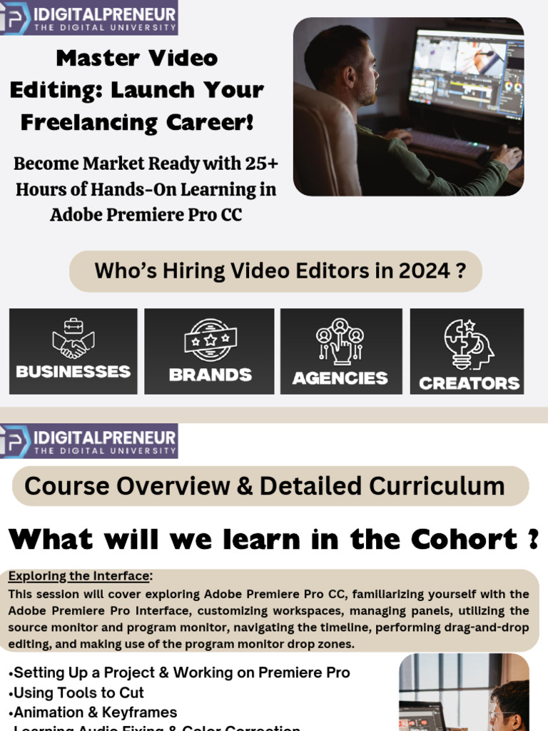 Video Editing Masterclass Brochure 1 | PDF Video Editing Masterclass Brochure 1 | PDF