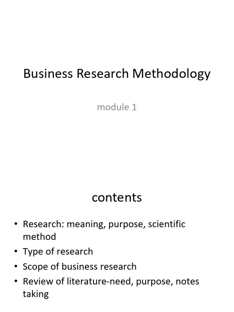 Business Research Methodology | PDF
