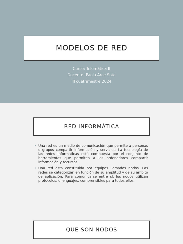 Modelos de Red | PDF