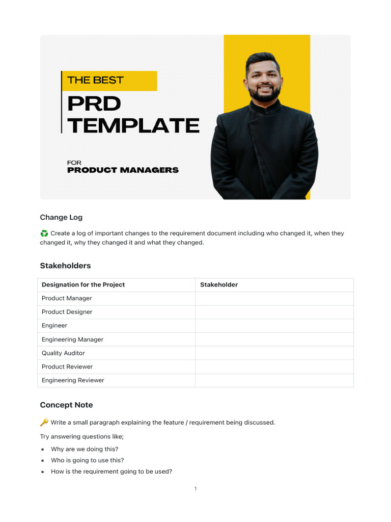 Product PRD Template | PDF