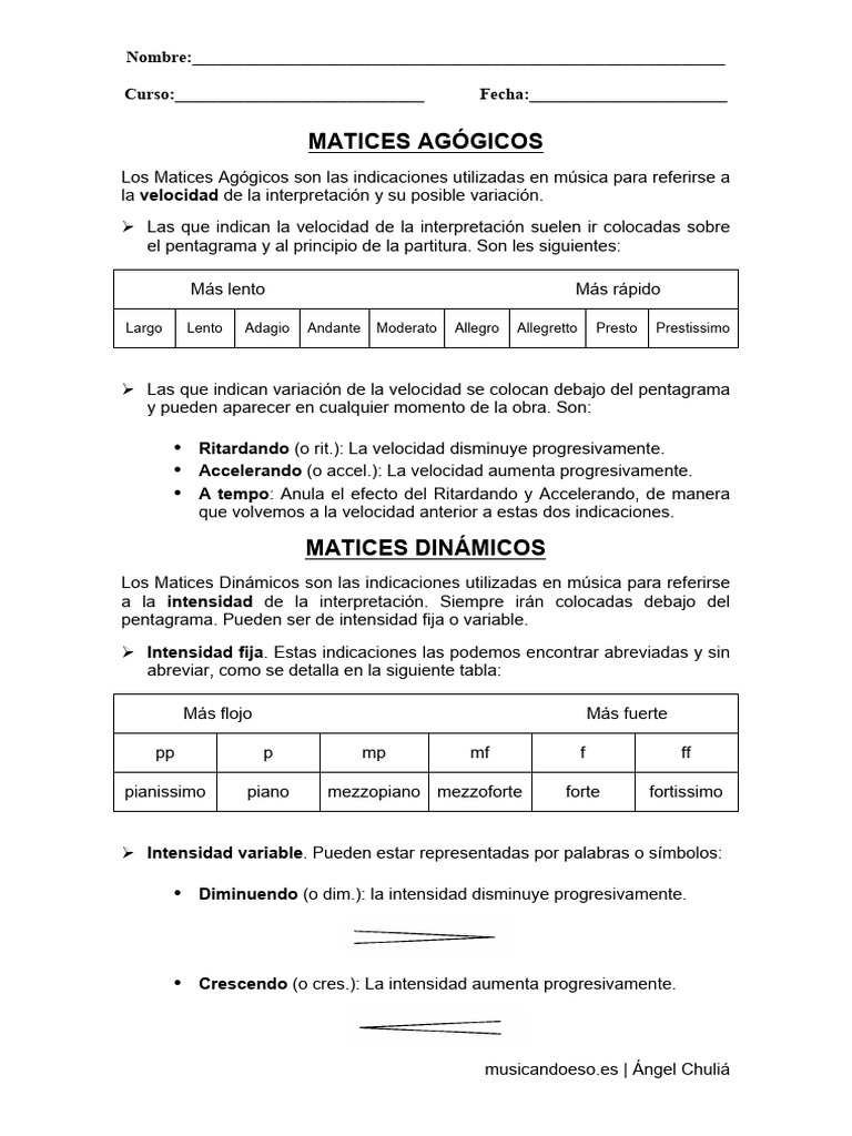 Matices Dinamicos Agogicos | PDF