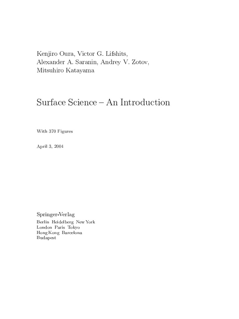 #Surface Science-An Introduction 2003 | PDF