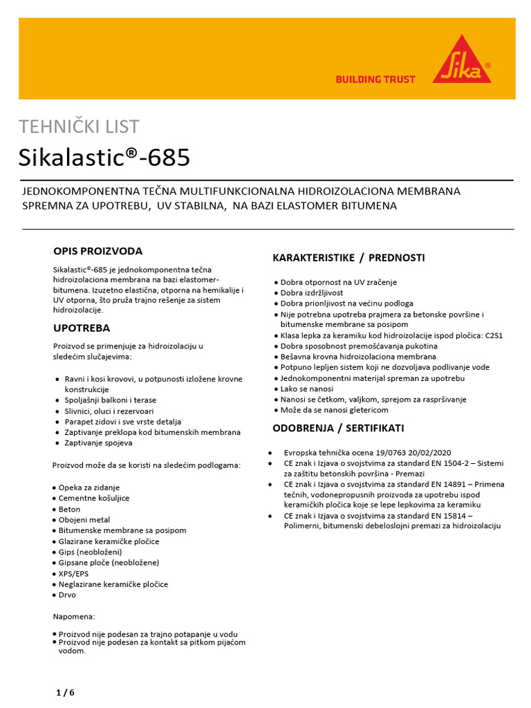 TL Sikalastic 685 SR | PDF