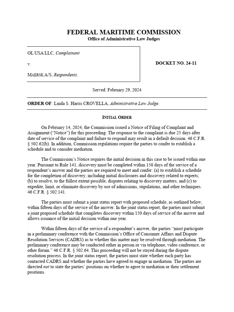 24-11 Initial Order | PDF