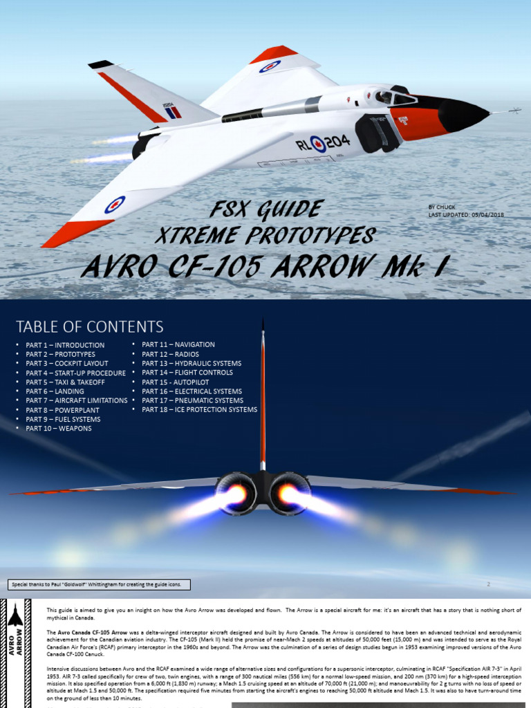 FSX Xtreme Prototypes CF-105 Arrow Guide | PDF