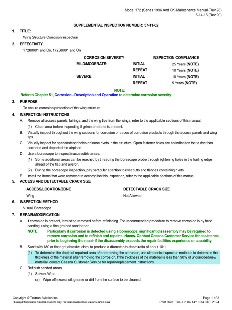 Ml-C-Ser-C172rmm85 SID 57-11-02 | PDF
