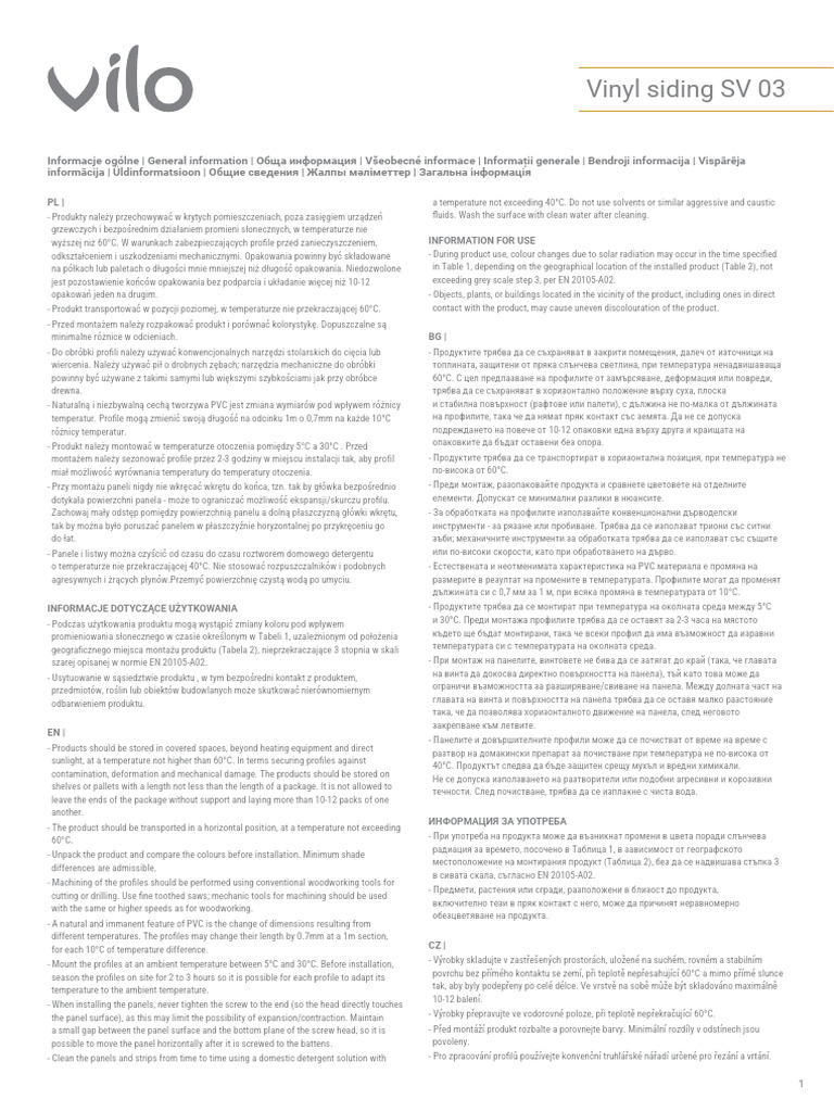VILO Siding SV03 Instrukcja New Font Prev | PDF
