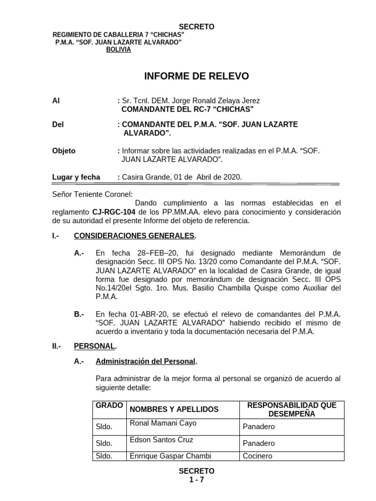 INFORME DE RELEVO | PDF