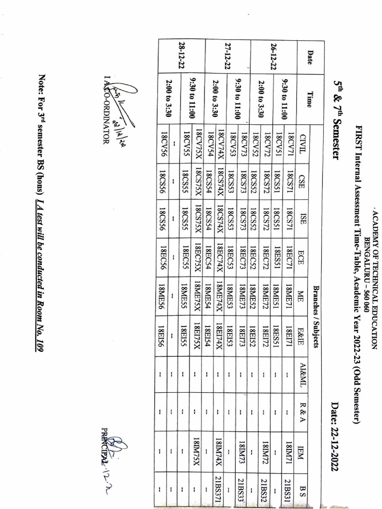 Cie Time Table | PDF