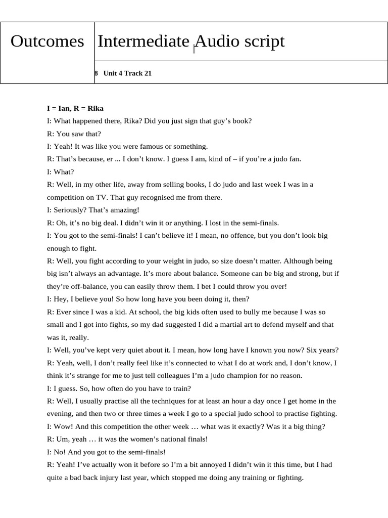 Intermediate Unit4 Audio Track21 | PDF