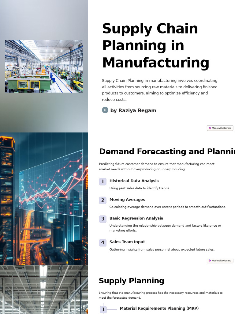 Supply Chain Planning in Manufacturing | PDF