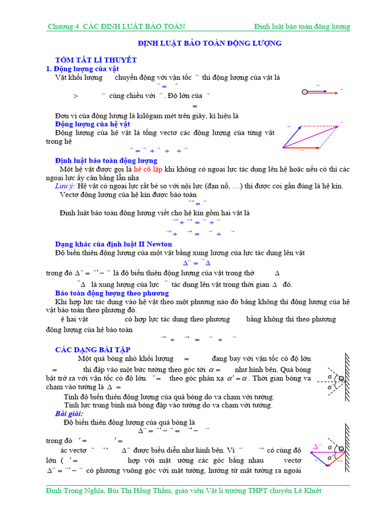 Bai 1. Dinh Luat Bao Toan Dong Luong | PDF