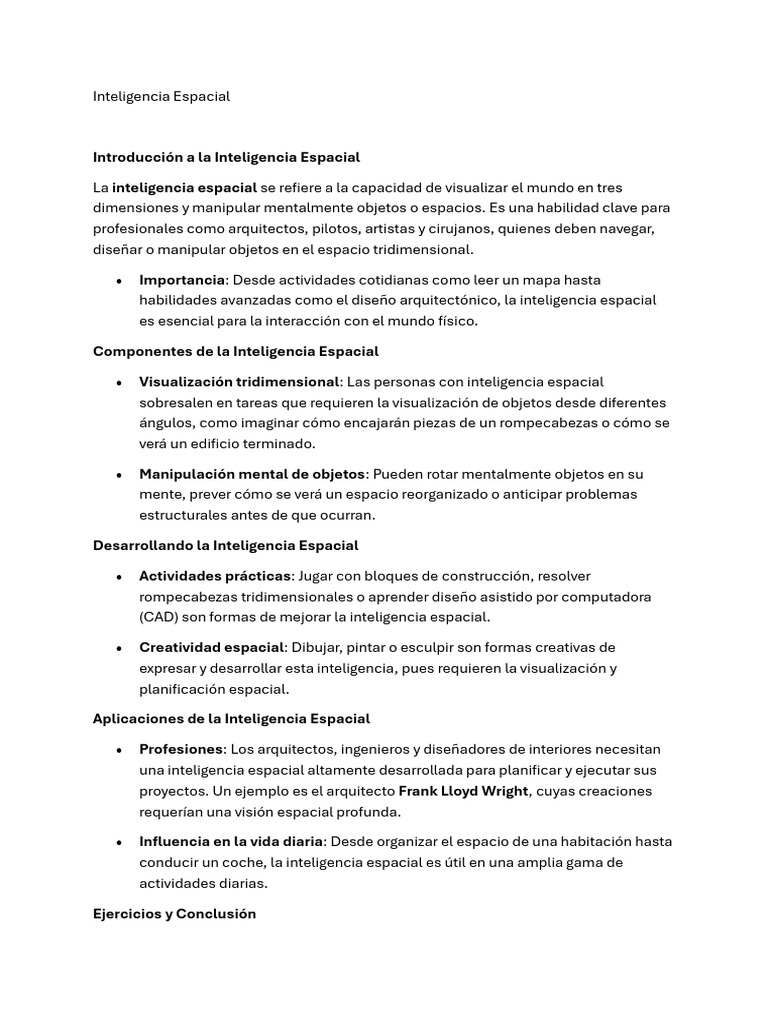 Inteligencia Espacial | PDF